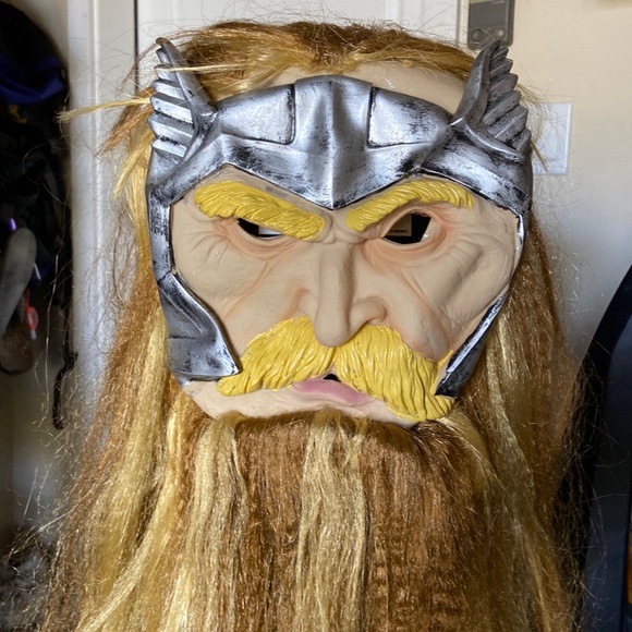no brand | Costumes | Thor Viking Norse God Latex Mask With Builtin Wig ...